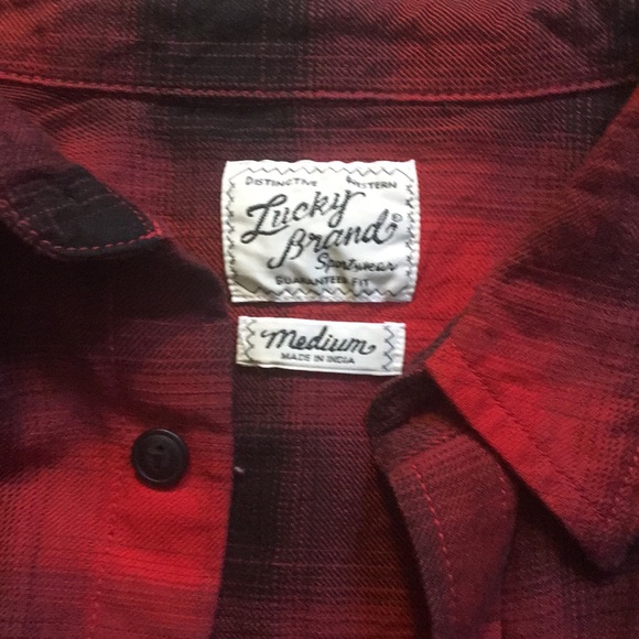 Lucky Brand | Shirts | Red An Black Lucky Brand Flannel | Poshmark